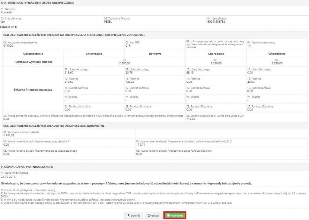 Deklaracja ZUS IMIR - Pomoc serwisu ifirma.pl - Pomoc serwisu ifirma.pl