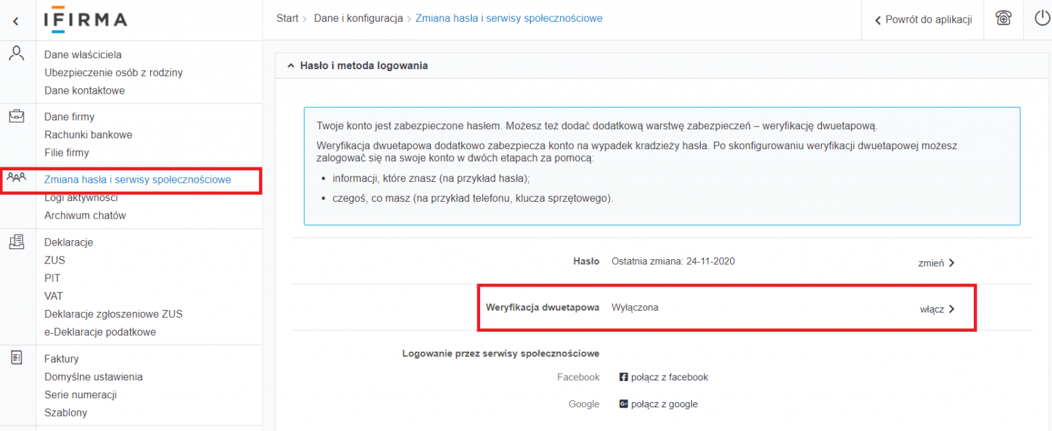 Mechanizm logowania dwuskładnikowego - Pomoc serwisu ifirma.pl - Pomoc ...