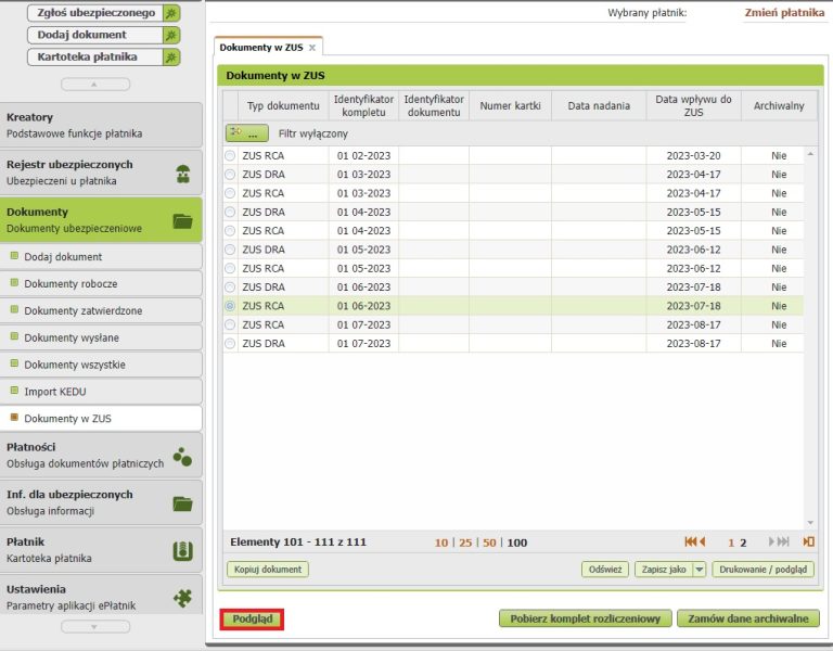 Złożone deklaracje ZUS DRA, RCA - gdzie je znaleźć na PUE ZUS - Pomoc ...