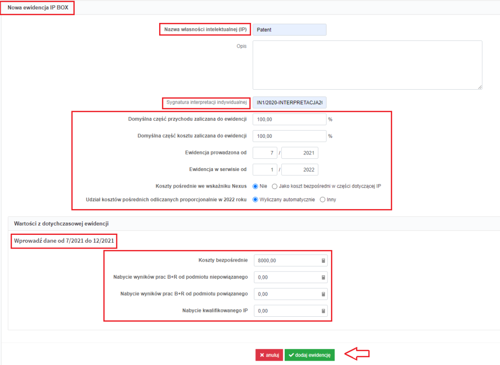 Ewidencja IP BOX | Pomoc serwisu ifirma.pl - Pomoc serwisu ifirma.pl