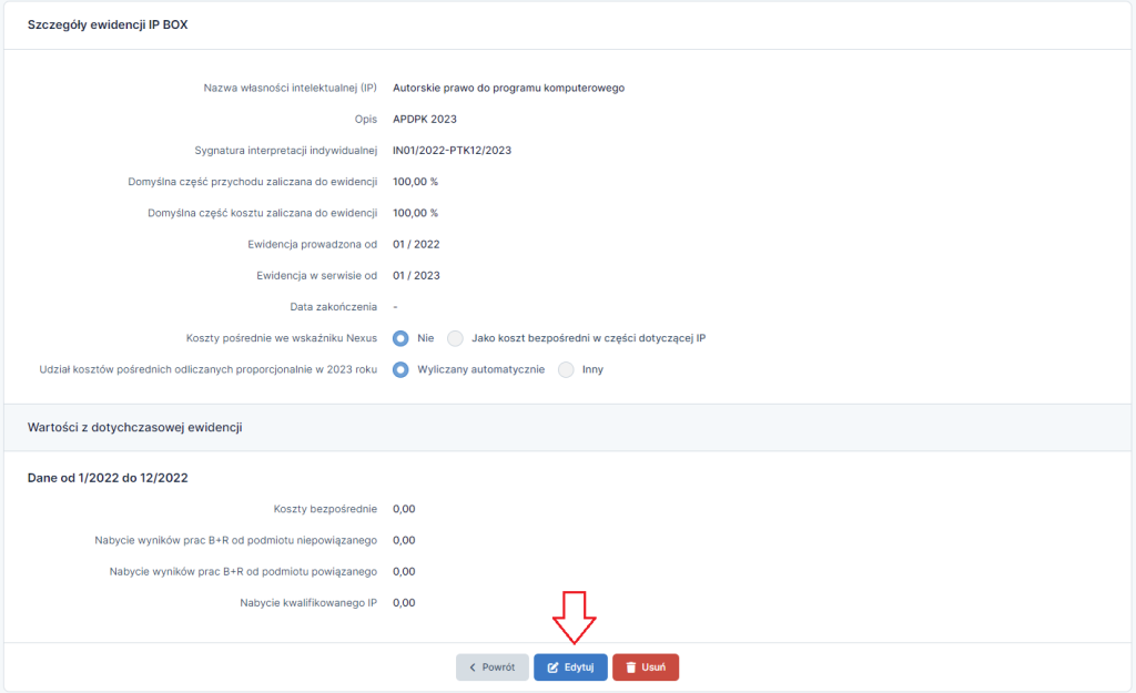 Ewidencja IP BOX - Pomoc serwisu ifirma.pl - Pomoc serwisu ifirma.pl